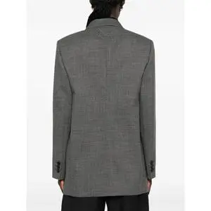 Prada Virgin Wool Blazer Jacket - Gray