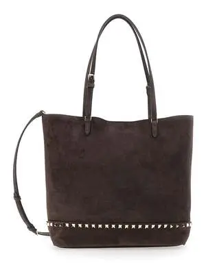 Valentino Garavani Medium Tote | Rockstud | Suede S./platinum Studs - Multicolor