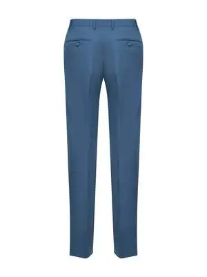 Dolce & Gabbana Avio Blue Virgin Wool Classic Trousers