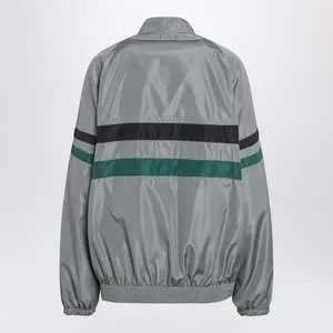 Miu Miu Tech Silk Blouson In Lead Grey