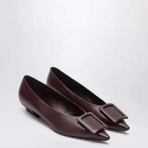 ROGER VIVIER Gommettine Ballerina In Mosto-coloured Leather - Red