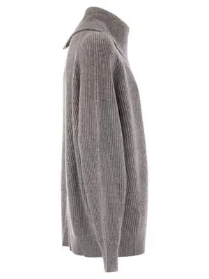 Sportmax Salpa Cashmere-blend Zip Sweater - Gray
