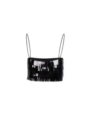 SELF-PORTRAIT Sequin Cropped Top - Multicolor