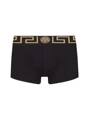 Versace Boxer Shorts With Greek - Black