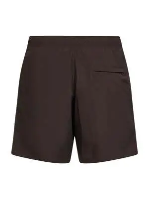 JIL SANDER Brown Stretch Nylon Logo Swim Shorts