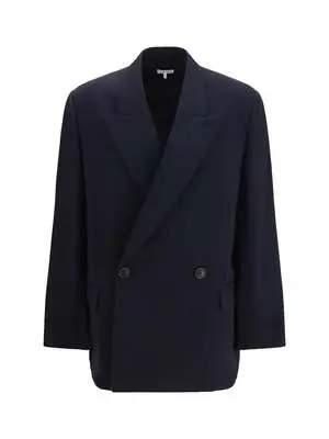 Loewe Wool Blend Double-breasted Jacket - Blue