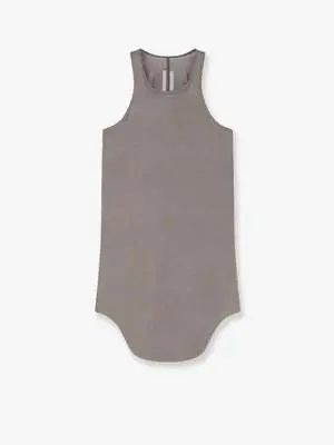 Rick Owens Tower Cotton And Silk Blend Tank Top - Gray