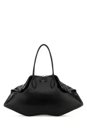 Alexander McQueen Leather Maxi Manta Shoulder Bag - Black