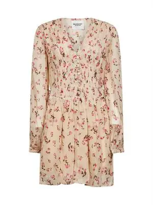 Isabel Marant Étoile Marant Beige Printed Muslin Loriena Minidress - Multicolor