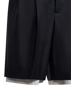 JIL SANDER Blue Wool Canvas Double-layer Shorts