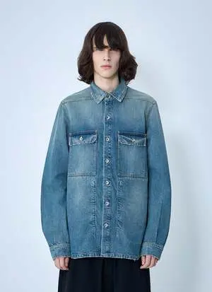 Rick Owens Denim Overshirt Jacket - Blue
