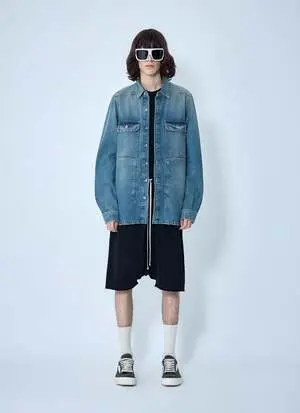 Rick Owens Denim Overshirt Jacket - Blue