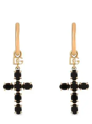 Dolce & Gabbana Cross Creole Earrings - Black