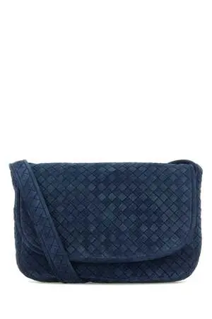 Bottega Veneta Navy Messenger Veneto Crossbody Bag - Blue