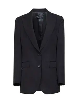 Dolce & Gabbana Black Wool Gabardine Jacket - Multicolor