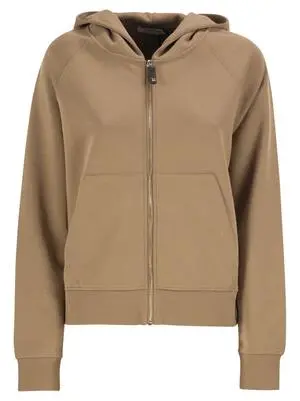 Max Mara Smmmarea Hooded Zip-up Jersey Sweatshirt - Brown