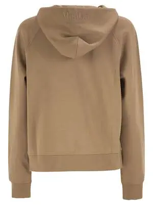 Max Mara Hooded Zip-up Jersey Sweatshirt - Brown