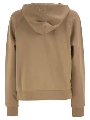 Max Mara Hooded Zip-up Jersey Sweatshirt - Brown