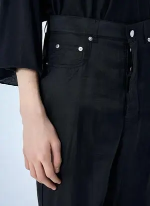 Rick Owens Flared Trousers In Smooth Weave