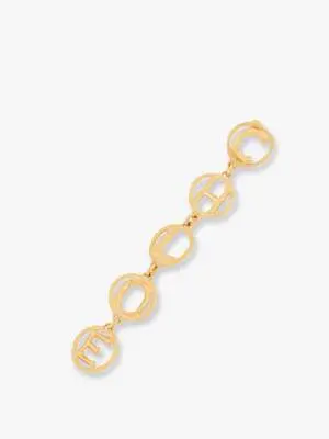 Chloé Brass Script Earrings - Multicolor