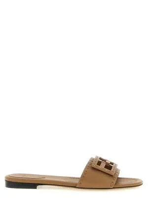 Fendi Baguette' Slides - Cream
