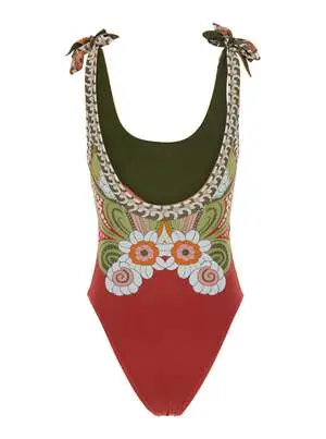 La DoubleJ One-piece Swimsuit With V-neck And Thin Straps - Multicolor