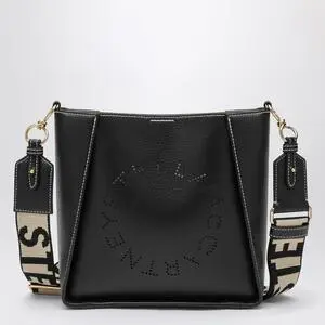Stella McCartney Square Crossbody Bag With Logo - Black