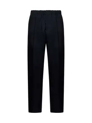 JIL SANDER Blue Gabardine Tapered Trousers - Multicolor
