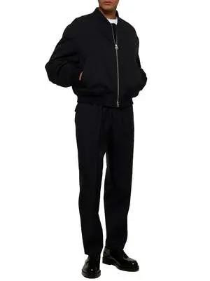 JIL SANDER Blue Gabardine Tapered Trousers
