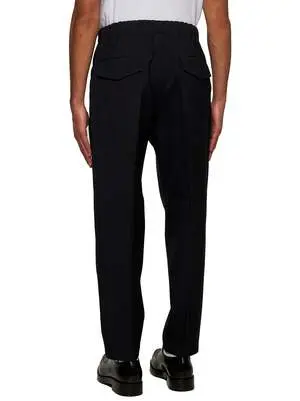 JIL SANDER Blue Gabardine Tapered Trousers