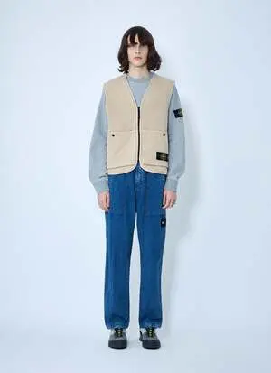 Stone Island Cotton Twill Utility Vest - Cream