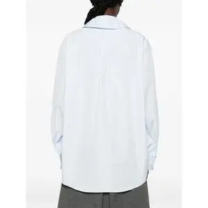 Prada Cotton Twist-detail Shirt - Blue