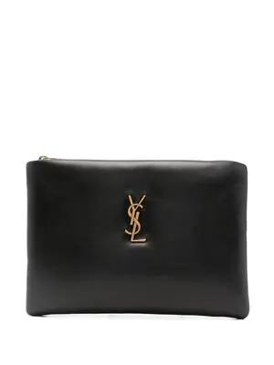 Saint Laurent Calypso Small Pouch In Lambskin - Black