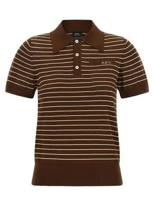 A.p.c. Aline' Polo Shirt - Brown