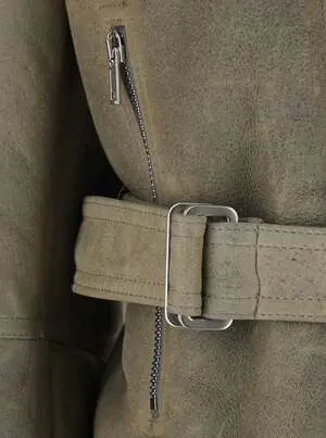 Rick Owens Cropped Flight Shearling Jacket - Multicolor
