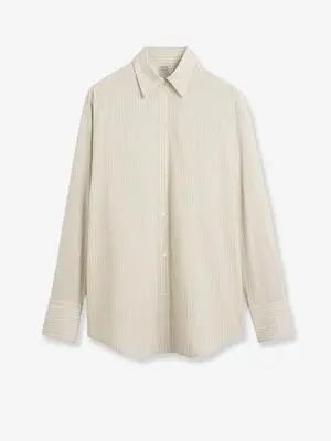 TOTEME Viscose And Silk Blend Shirt With Striped Pattern - Multicolor