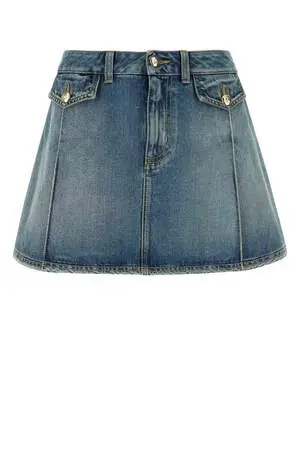 Alexander McQueen Denim Mini Skirt - Blue
