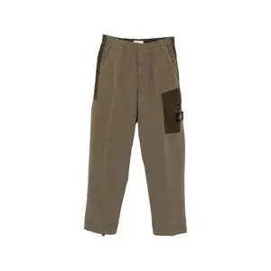 Stone Island Straight-leg Paneled Trousers - Green