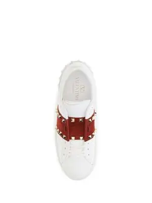 Valentino Garavani Rockstud Untitled Sneakers With Suede Band - White