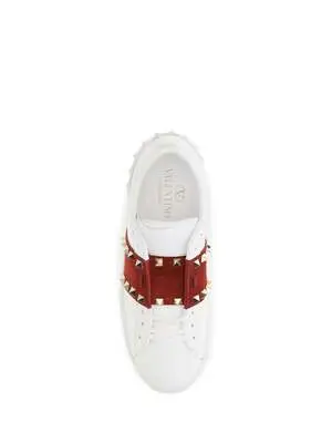 Valentino Garavani Rockstud Untitled Sneakers With Suede Band - White