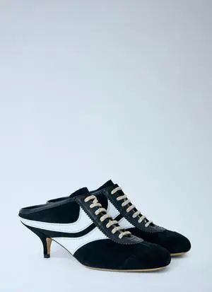 Dries Van Noten Lace-up Mule Heels - Black