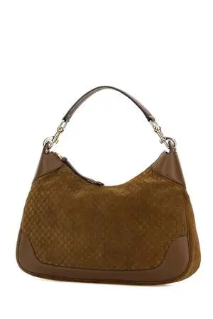 Gucci Suede Medium B Shoulder Bag - Brown