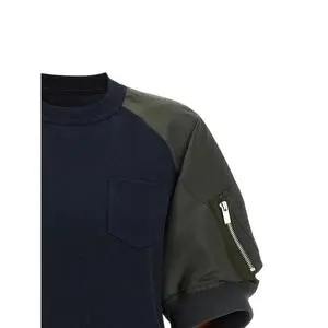Sacai Cotton Jersey Raglan Sleeve Top - Blue