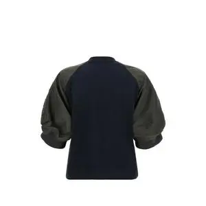 Sacai Cotton Jersey Raglan Sleeve Top - Blue