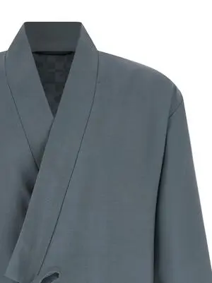 Kenzo Viscose Wool Blend Blazer - Gray