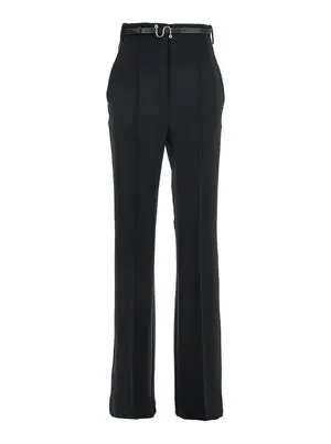Sportmax Texas' Black Pants With Belt With Metallic Buckle In Fabric - Multicolor