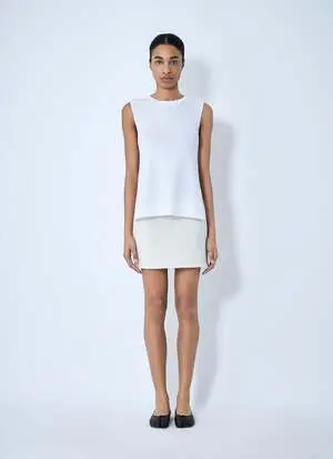 RIER Wool Blend Mini Skirt - White