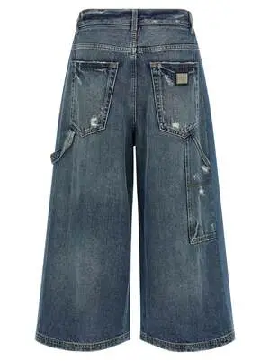 Dolce & Gabbana Patchwork Denim Bermuda Shorts