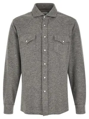 Brunello Cucinelli Western Shirt - Gray