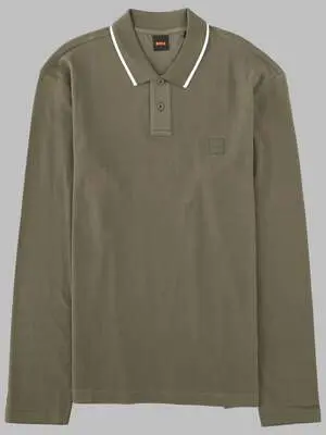 BOSS Polo A Manica Lunga Con Logo - Green